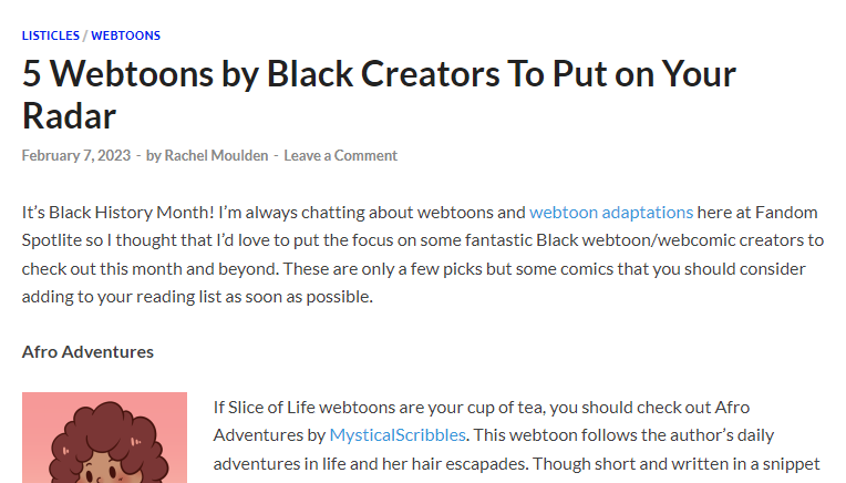 5 Webtoons by Black Creators To Put on Your Radar – Rachel Moulden